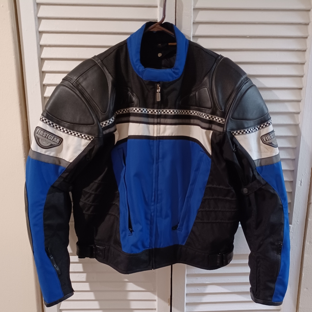 First Gear Motorcycle Racing Jacket Sz Xl - Gem